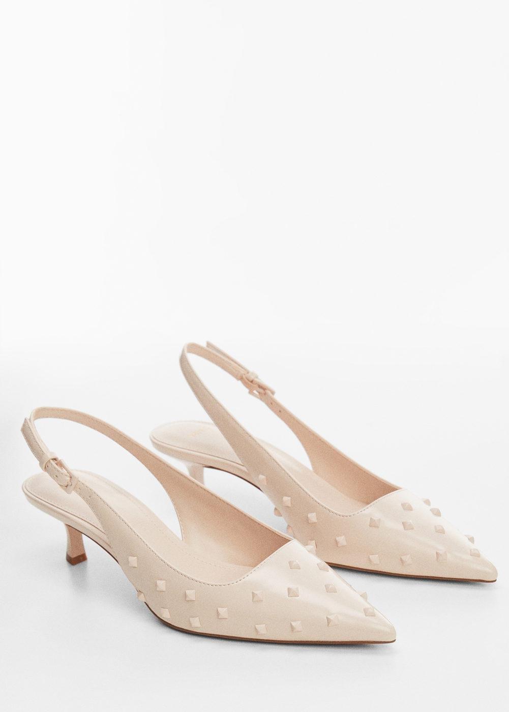 تسوق natural white Studded slingback shoe Mango | أزاديا الإمارات ...