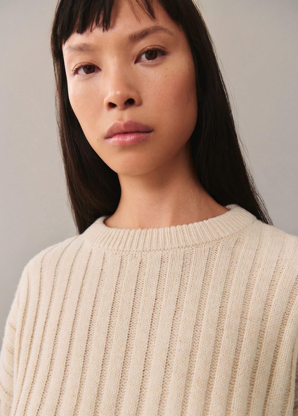 Mango Grey Lt Pastel Herringbone Knitted Sweater | Azadea UAE