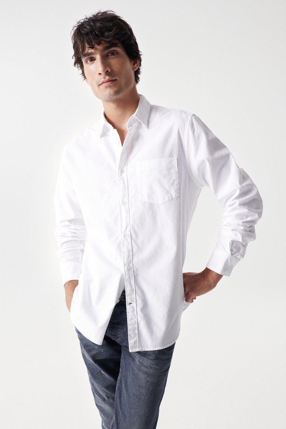 Salsa Jeans White Regular Fit Oxford Shirt | Azadea Kuwait