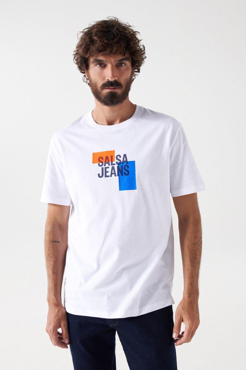 Salsa Jeans White T-Shirt With Salsa Logo | Azadea UAE