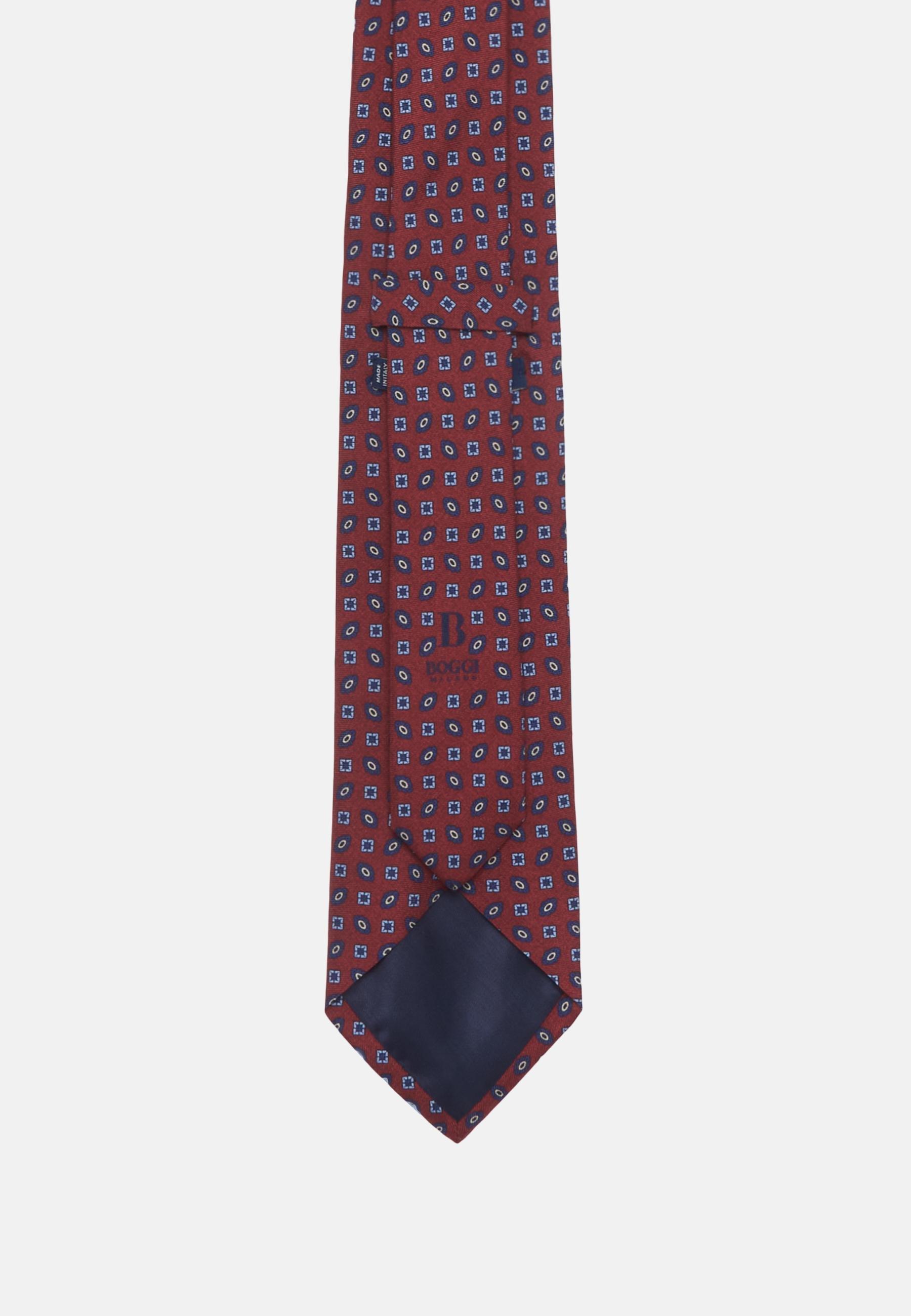 Boggi Milano Red Patterned Silk Tie | Azadea Kuwait
