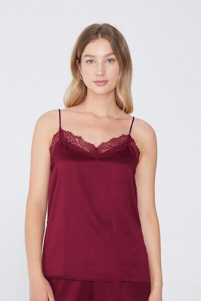 Tezenis Red Satin And Lace Camisole | Azadea UAE