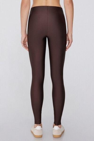 Shiny brown leggings store