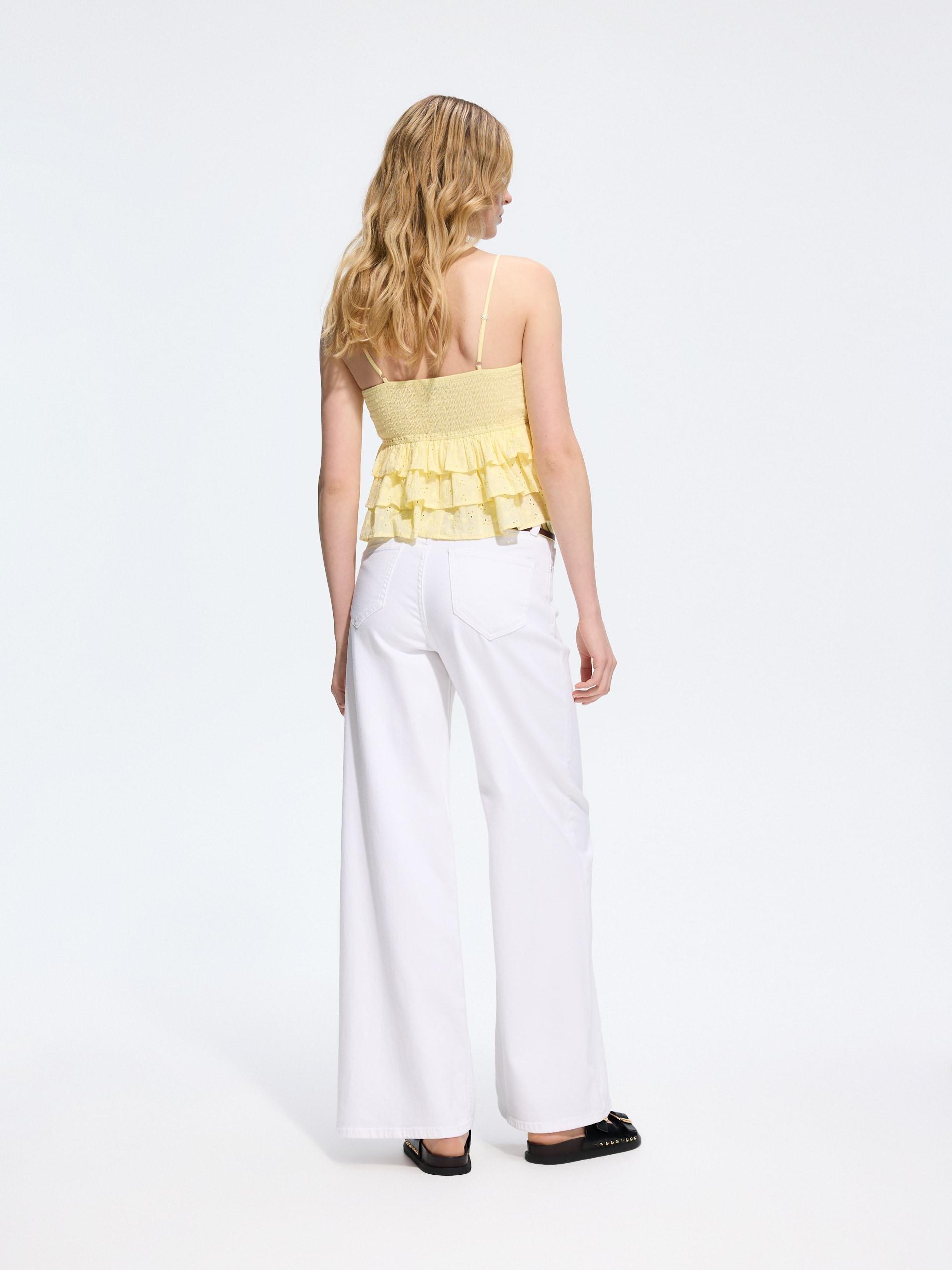 تسوق White Wide Leg Jeans With Scarf Reserved | أزاديا الإمارات العربية ...