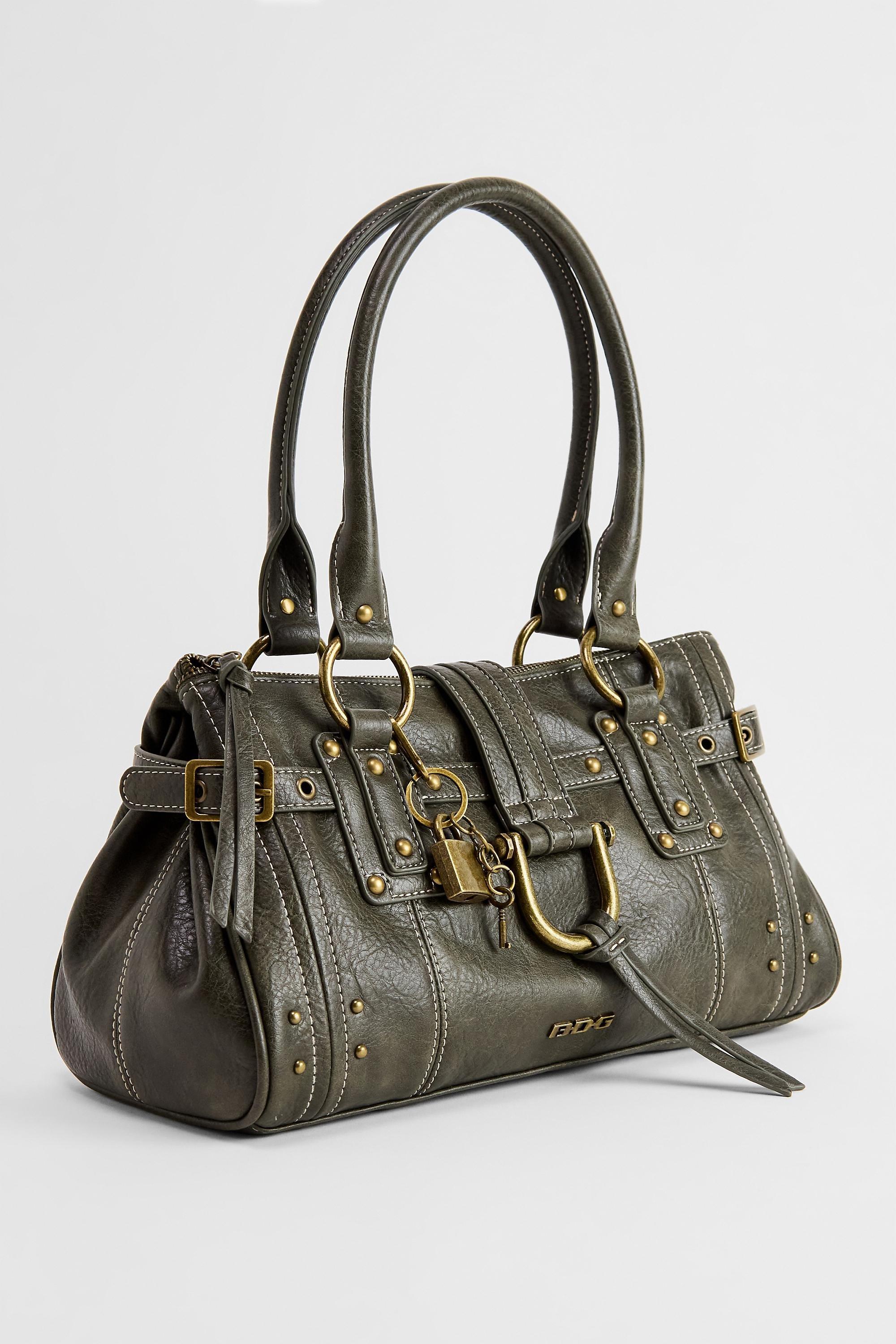 Urban Outfitters Khaki Bdg Karlie Lock Shoulder Bag | Azadea UAE