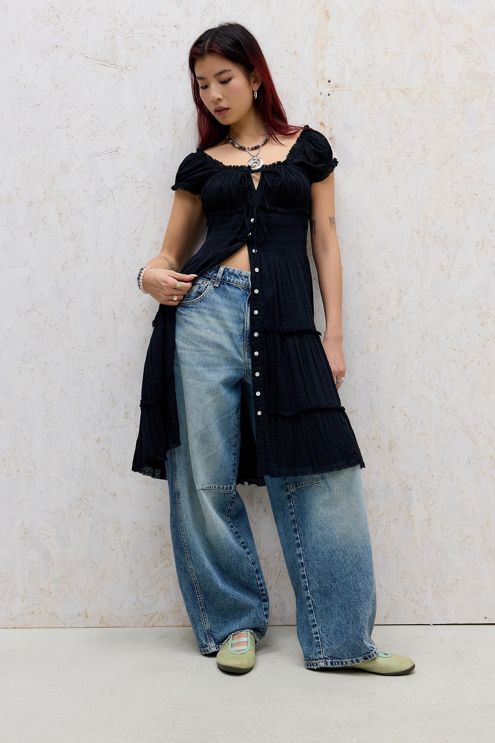Urban Outfitters BLACK Kimchi Blue Samira Awkward Midi Dress | Azadea UAE