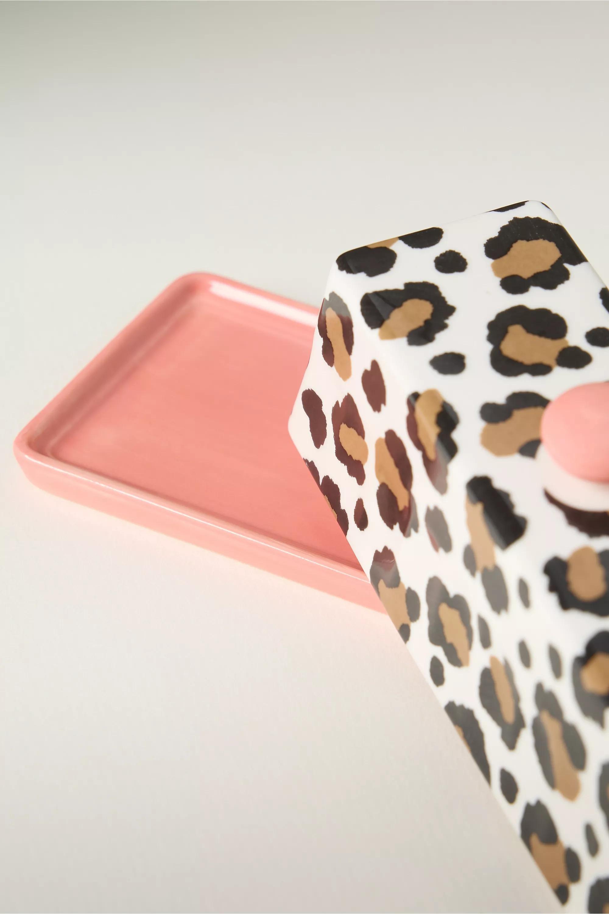 Leopard Chintzware Leopard Stoneware Butter Dish | Azadea UAE