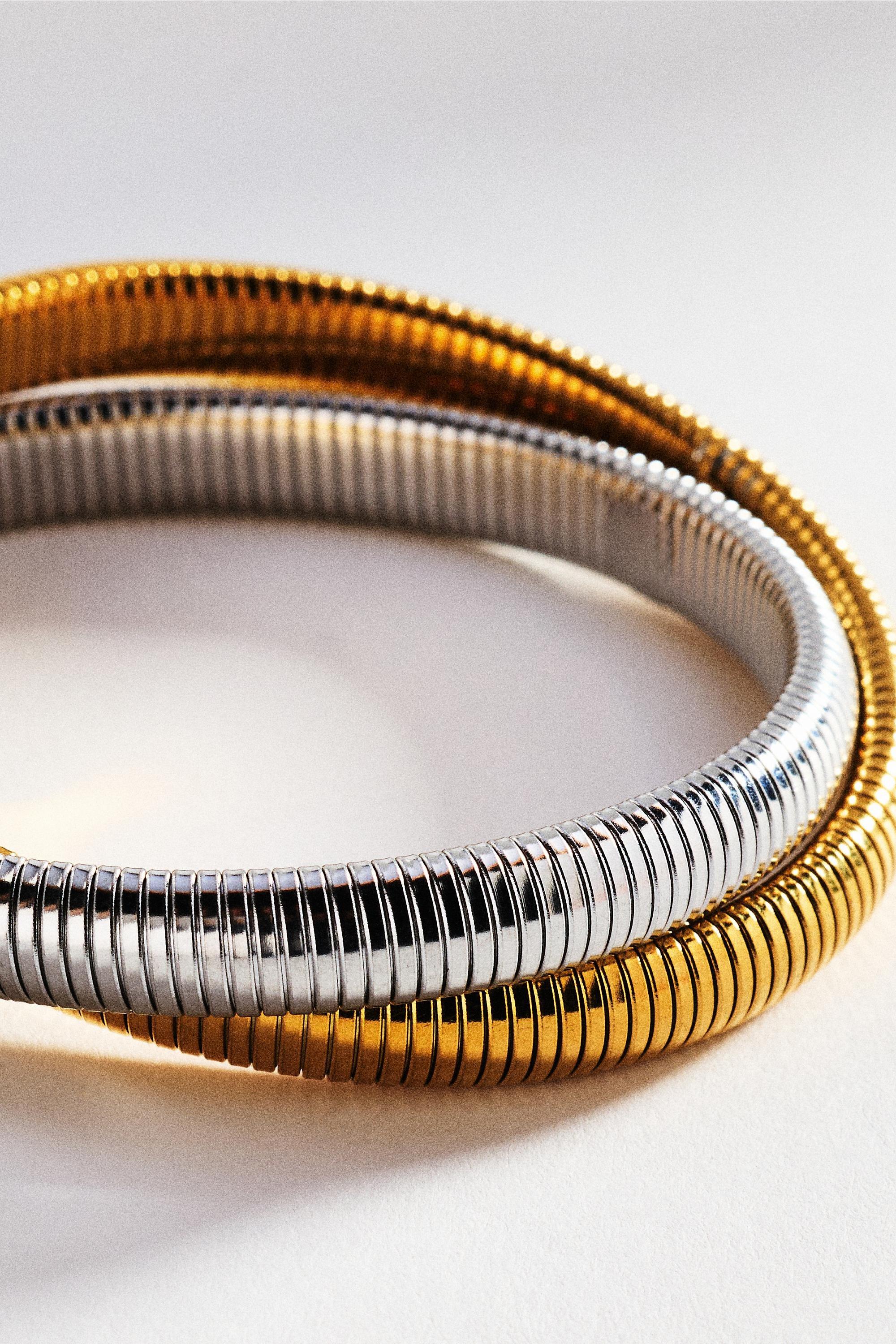 Anthropologie Textured Metal Bracelet, Gold | Azadea UAE