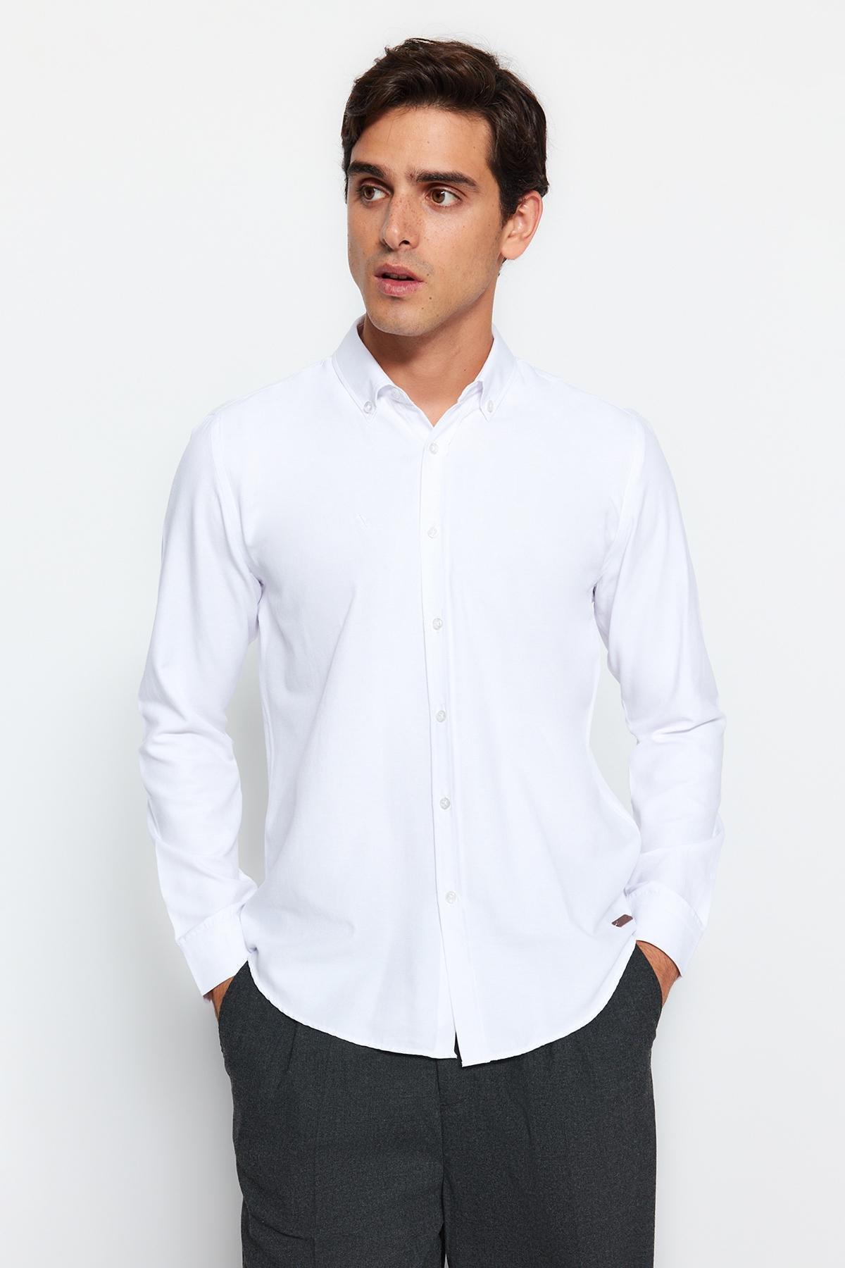 Blank White Slim Shirt | Azadea Kuwait